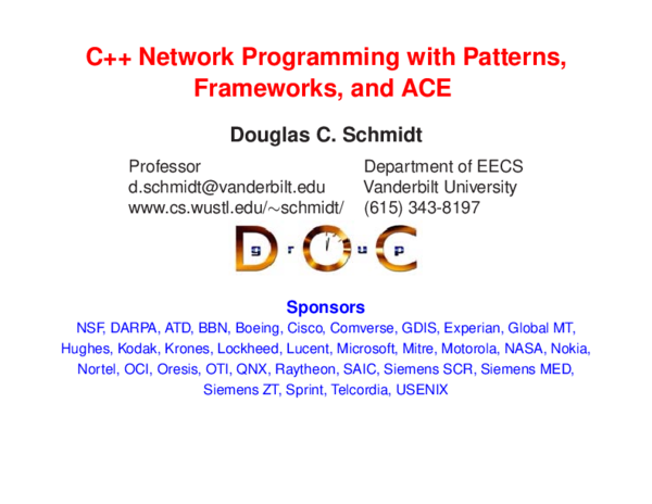 (PDF) C++ Network Programming with Patterns, Frameworks, and ACE