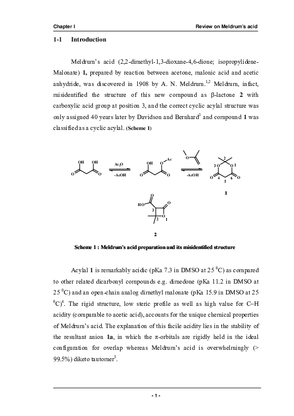 (PDF) Chapter I Review on Meldrum's acid