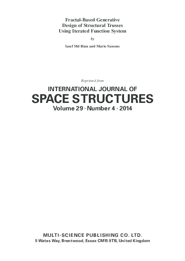 Pdf Fractal Based Generative Design Of Structural Trusses Using Iterated Function System