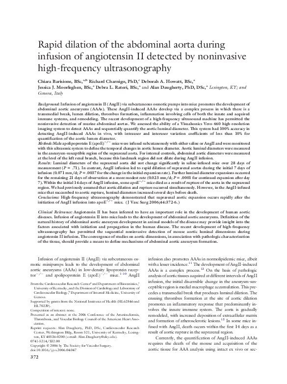 (PDF) Rapid dilation of the abdominal aorta during infusion of ...