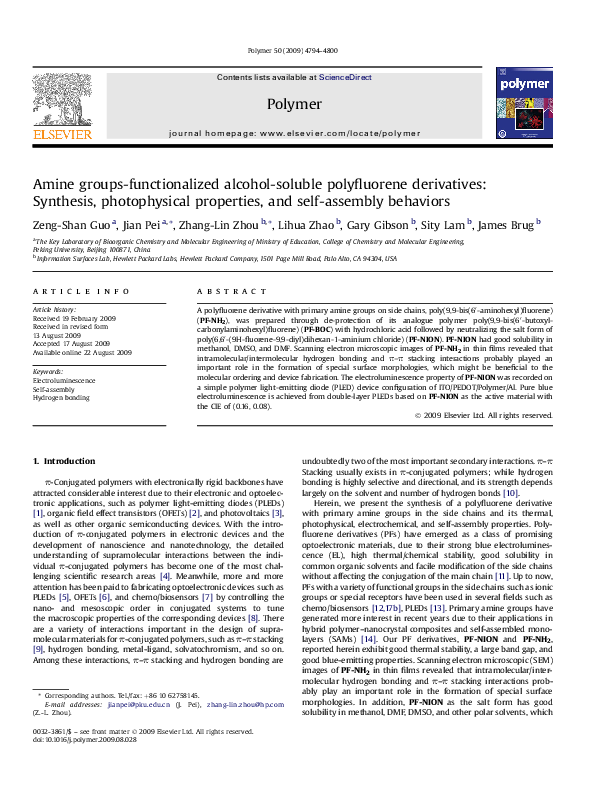 (PDF) Amine groups-functionalized alcohol-soluble polyfluorene ...