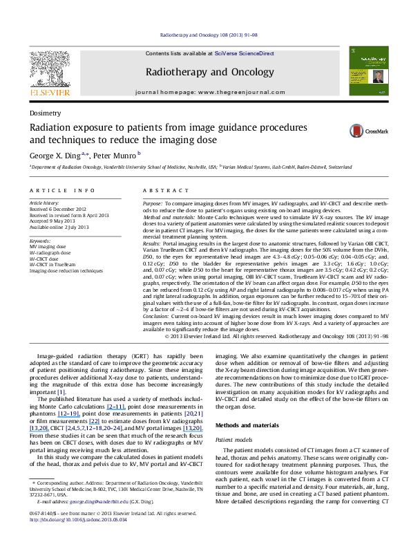 (PDF) Radiation exposure to patients from image guidance procedures and ...