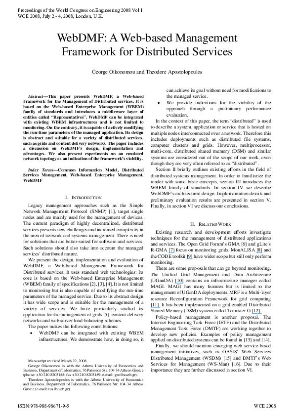 (PDF) WebDMF: A Web-based Management Framework for Distributed Services ...