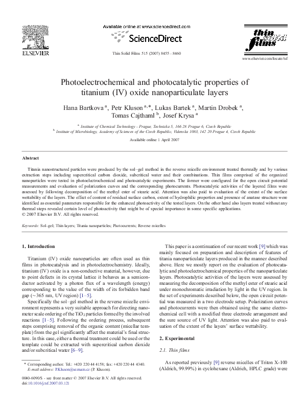 (PDF) Photoelectrochemical and Photocatalytic Properties of Biphasic ...