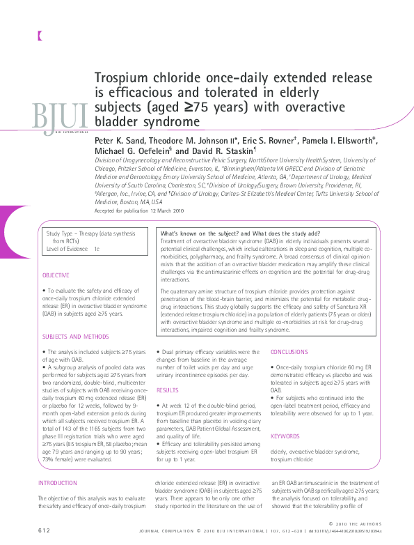 (PDF) Trospium chloride once-daily extended release is efficacious and ...