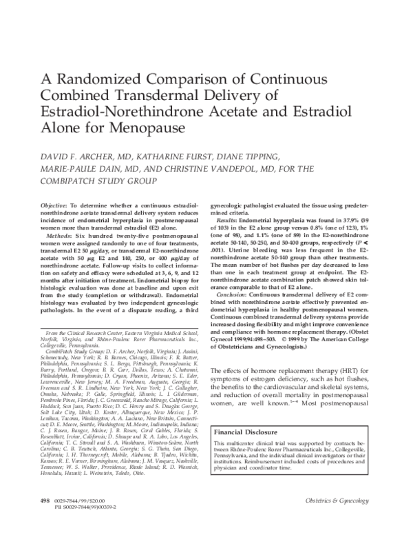 (PDF) A randomized comparison of continuous combined transdermal ...