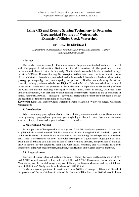(PDF) Using GIS and Remote Sensing Technology to Determine Geographical ...