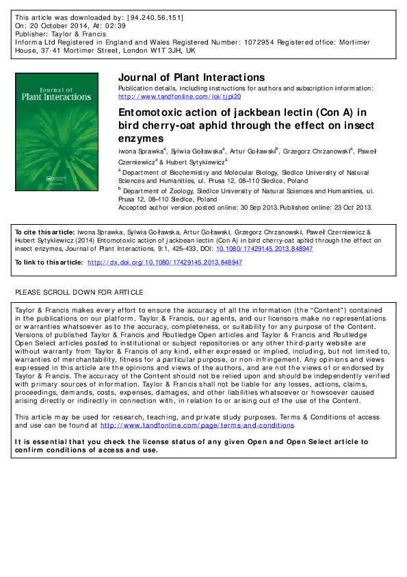 (PDF) Mechanism of entomotoxicity of the plant lectin from Hippeastrum ...
