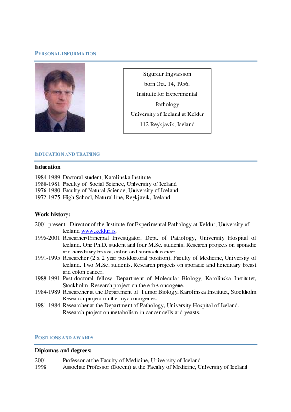 (PDF) CV and publication list