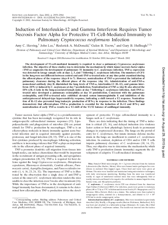 (PDF) Cryptococcus neoformans induces IL-8 secretion and CXCL1 ...