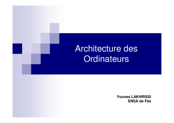 (PDF) Architecture des Ordinateurs