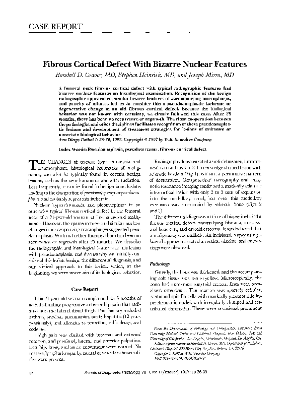 (PDF) Fibrous cortical defect with bizarre nuclear features