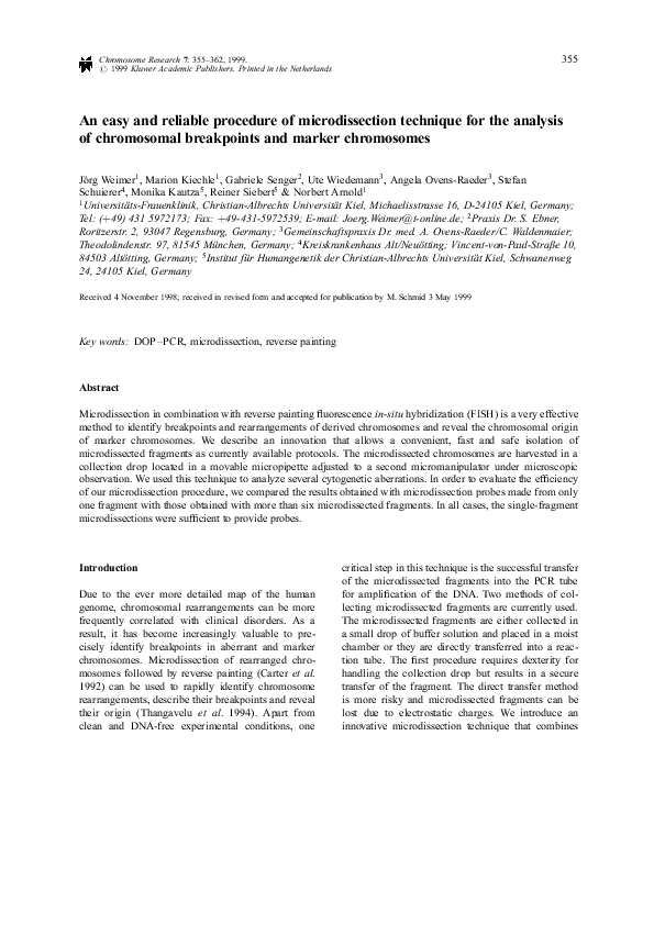 (PDF) An easy and reliable procedure of microdissection technique for ...