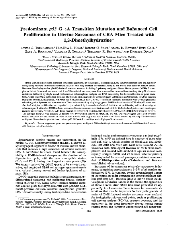 (PDF) Predominant p53 G->A Transition Mutation and Enhanced Cell ...