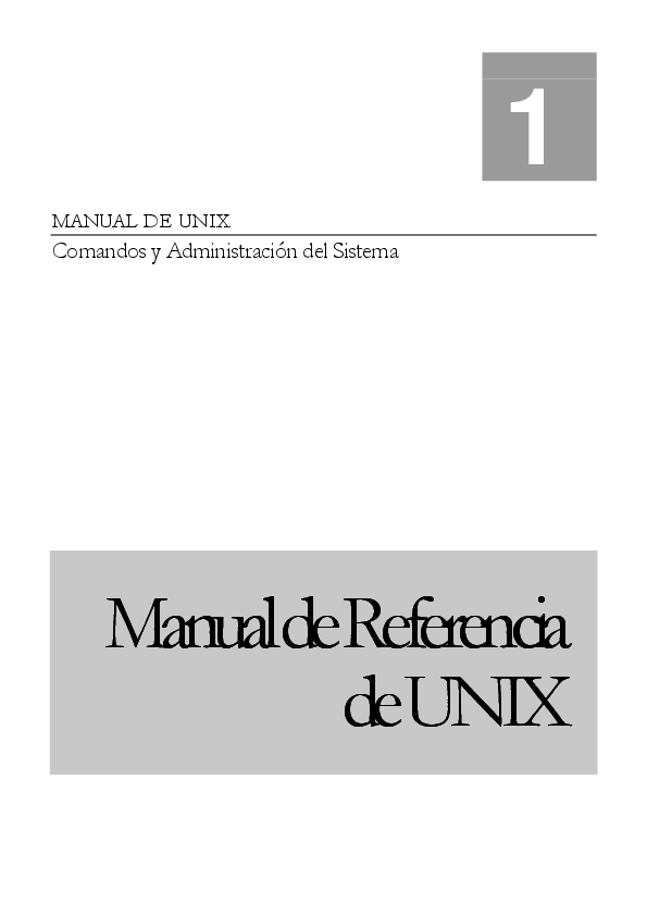 (PDF) Comandos y Administración del Sistema Manual de Referencia de UNIX
