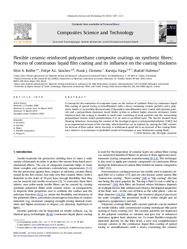 (PDF) Flexible ceramic-reinforced polyurethane composite coatings on ...