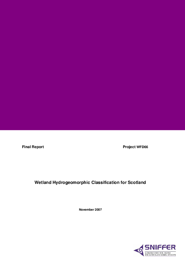 (PDF) Wetland Hydrogeomorphic Classification for Scotland