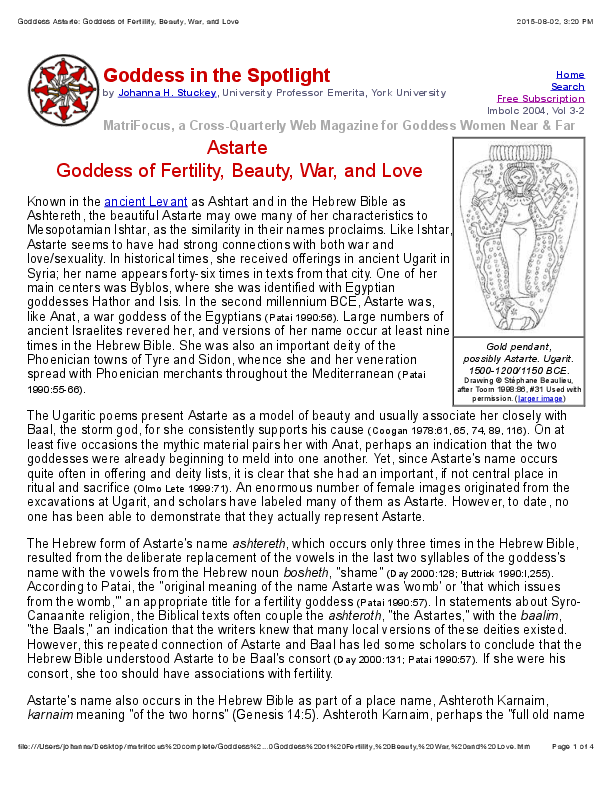 (PDF) Goddess Astarte