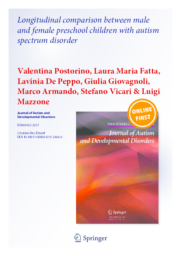 (PDF) Longitudinal comparison between male and female preschool ...