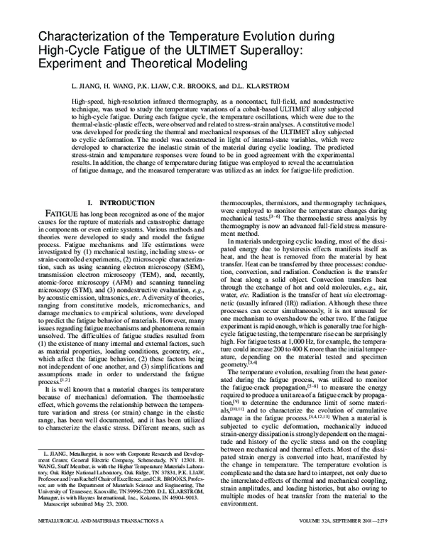 (PDF) Characterization of the temperature evolution during high-cycle ...