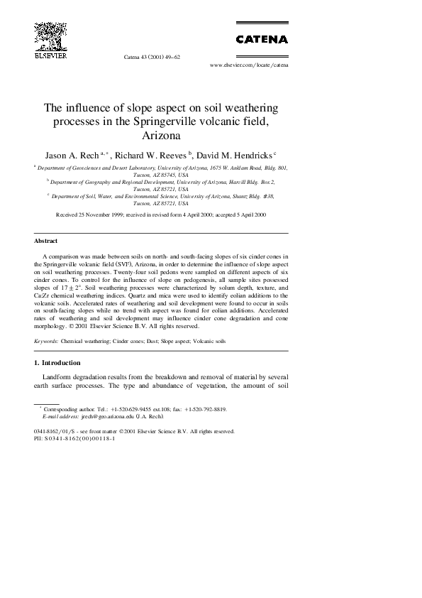(PDF) The influence of slope aspect on soil weathering processes in the ...