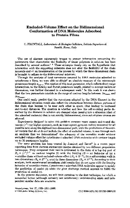 (PDF) Excluded-volume effect on the bidimensional conformation of DNA ...