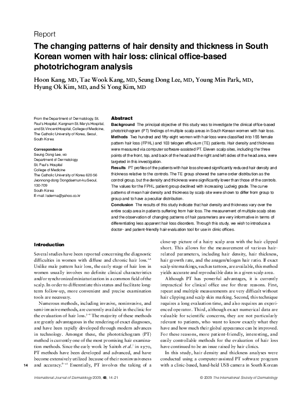 (PDF) The changing patterns of hair density and thickness in South ...
