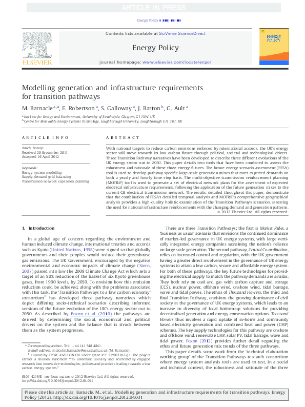 (PDF) Modelling generation and infrastructure requirements for ...