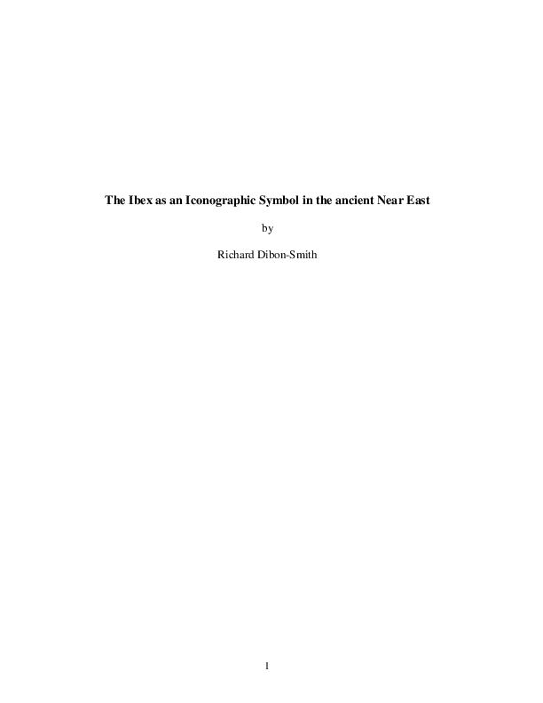 The Ibex as an Iconographic Symbol in the ancient Near East