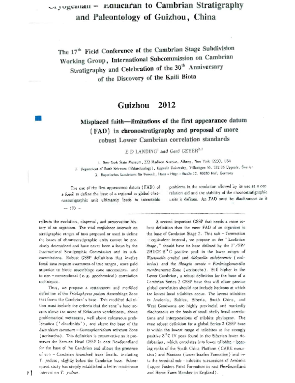 (PDF) Misplaced faith—limitations of the first appearance datum (FAD ...