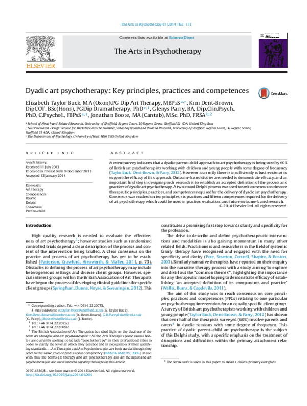 (PDF) Dyadic art psychotherapy: Key principles, practices and competences