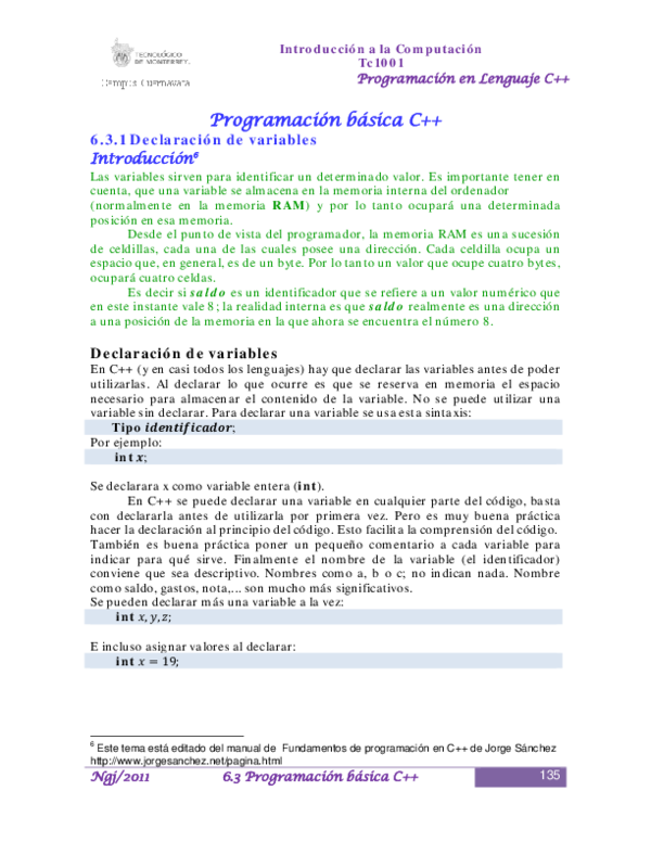 (PDF) Programación básica C++