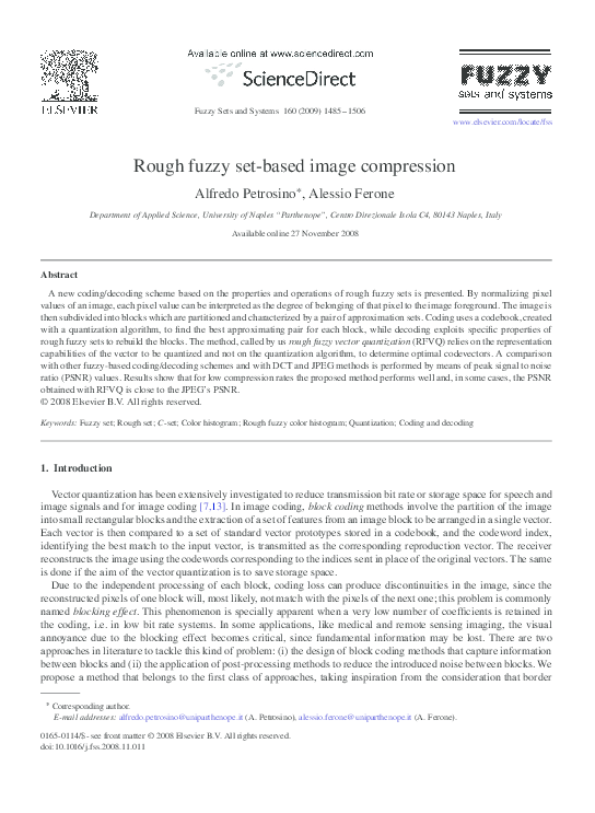 (PDF) Rough fuzzy set-based image compression