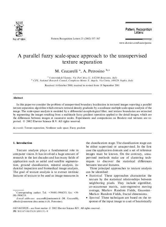 (PDF) A parallel fuzzy scale-space approach to the unsupervised texture separation