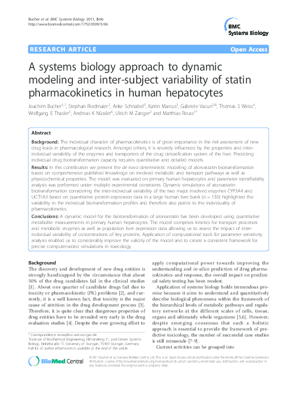 (PDF) A systems biology approach to dynamic modeling and inter-subject ...