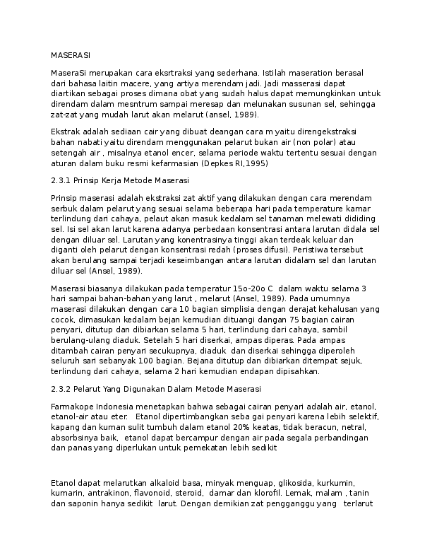 (DOC) Prinsip metode maserasi