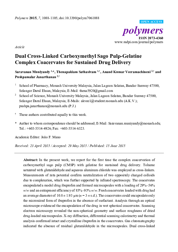 (PDF) Dual cross-linked carboxymethyl sago pulp-gelatine complex ...