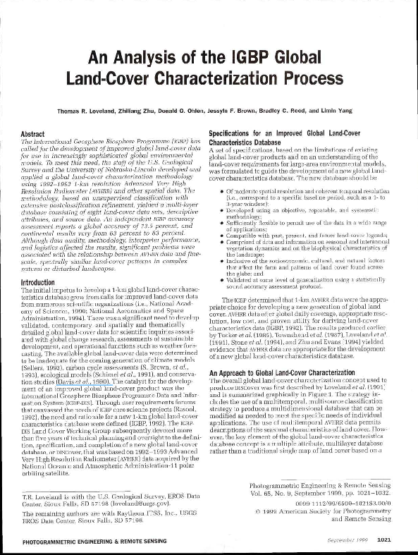(PDF) An analysis of the IGBP global land-cover characterization process