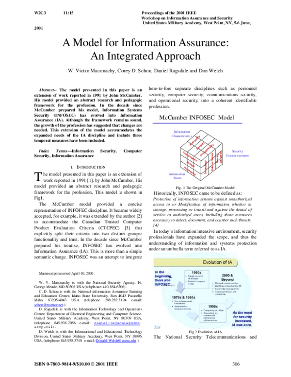 (PDF) A model for information assurance: An integrated approach
