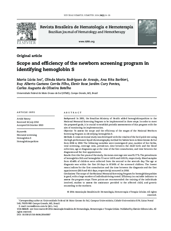 (PDF) Scope and efficiency of the newborn screening program in ...
