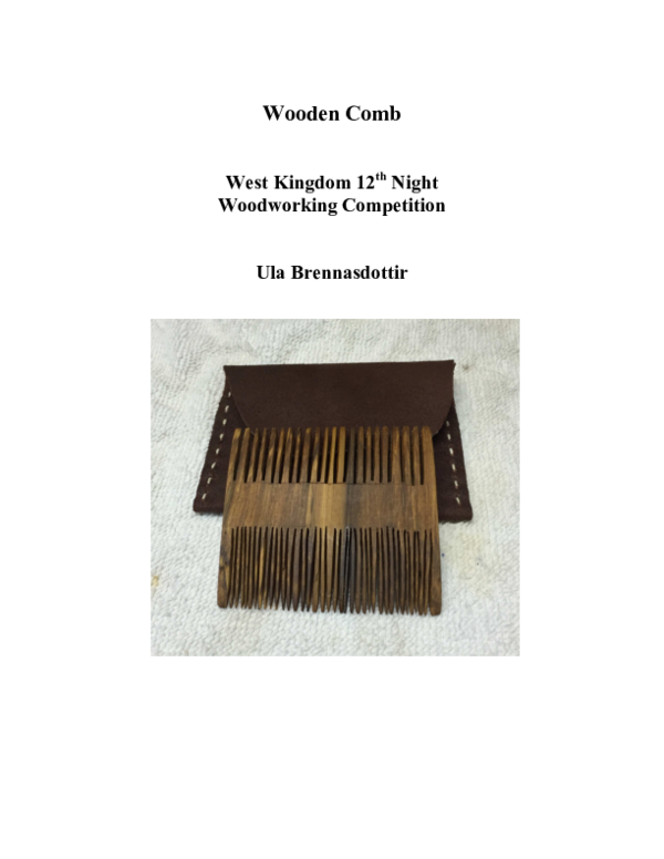 (PDF) A Medieval Wooden Comb