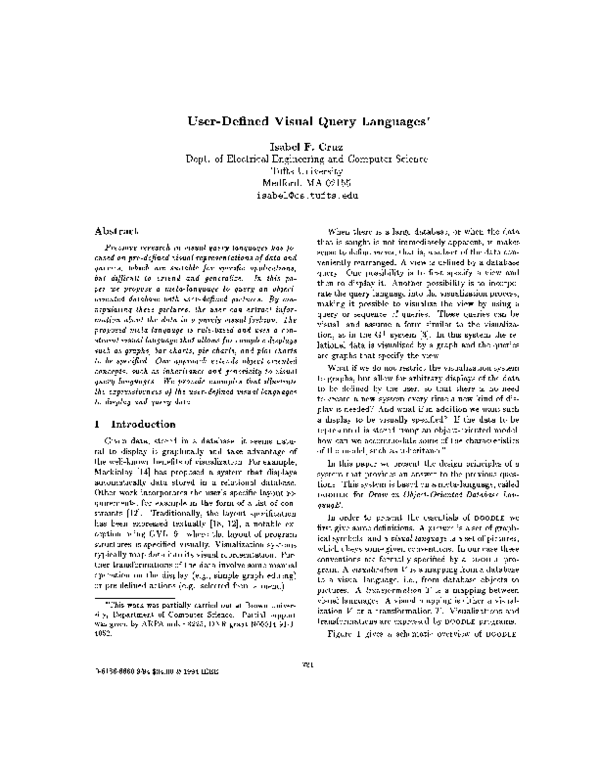 (PDF) User-Defined Visual Query Languages
