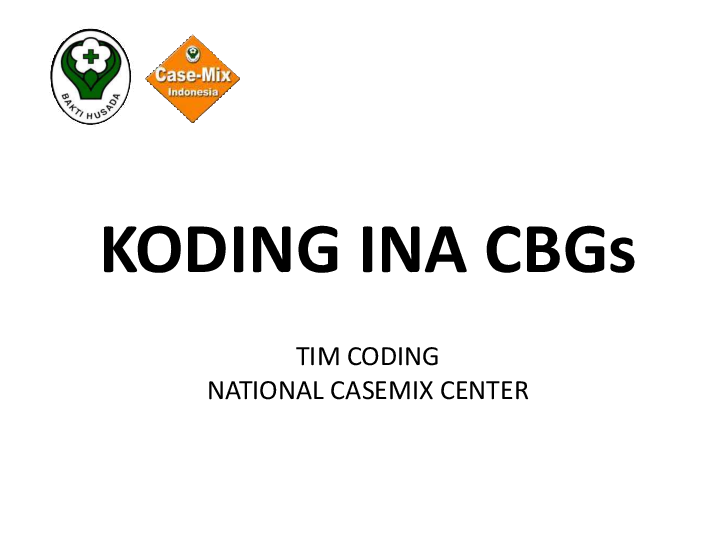 (PDF) KODING INA CBGs