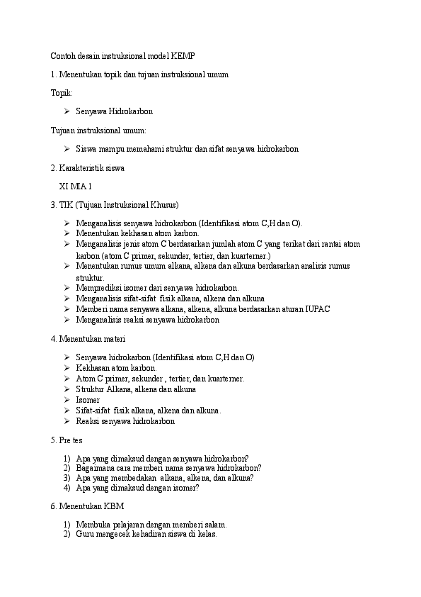 (DOC) Contoh desain instruksional model KEMP