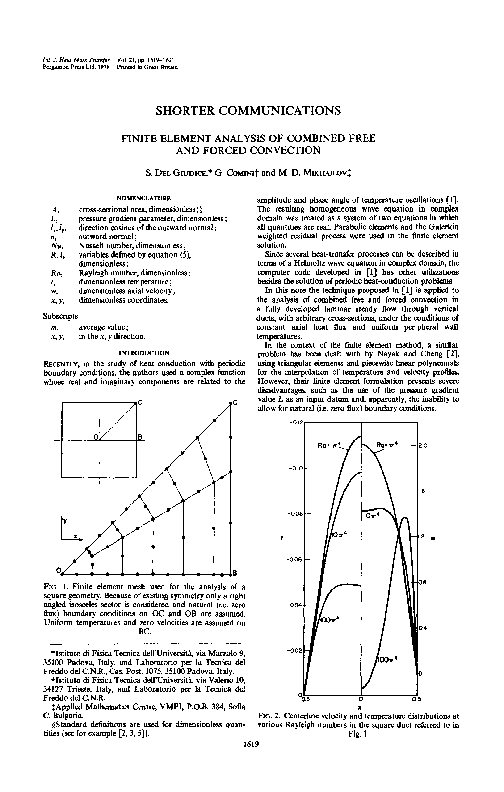 (PDF) Finite element analysis of combined free and forced convection