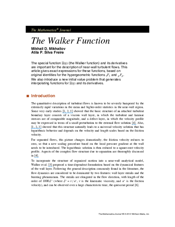 (PDF) The Walker Function