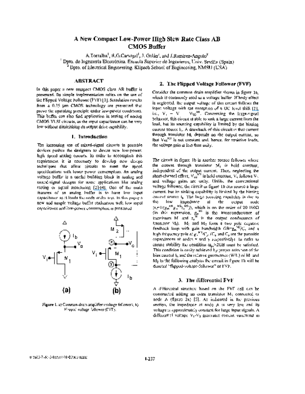 (PDF) A new compact low-power high slew rate class AB CMOS buffer