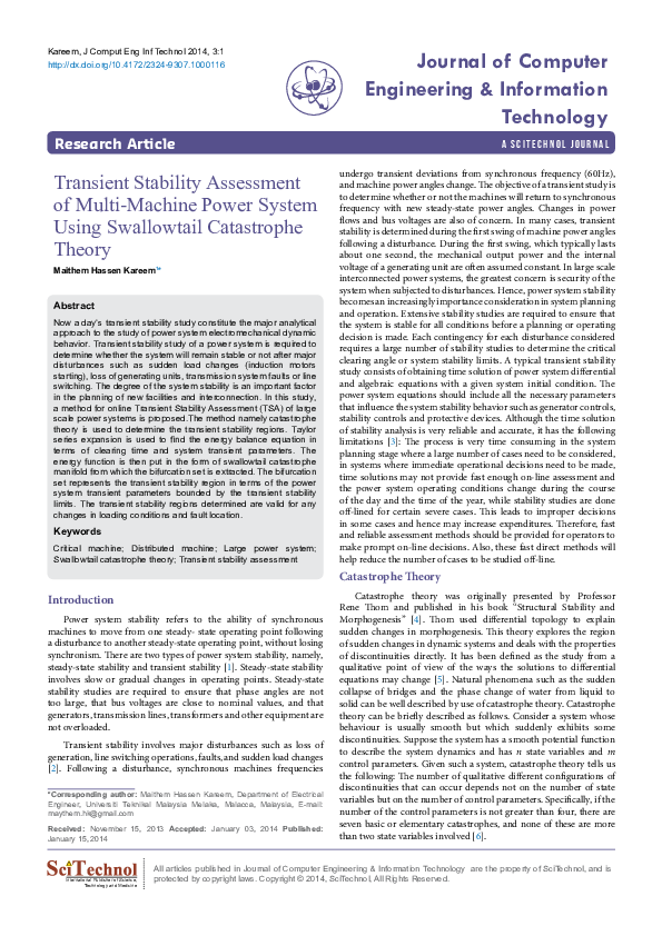 (PDF) Transient Stability Assessment of Multi-Machine Power System ...