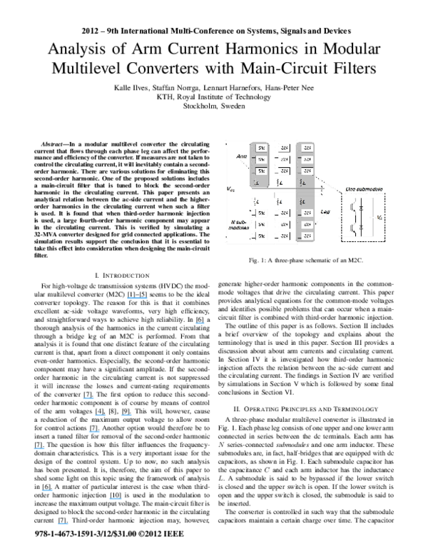 (PDF) Analysis of arm current harmonics in modular multilevel ...