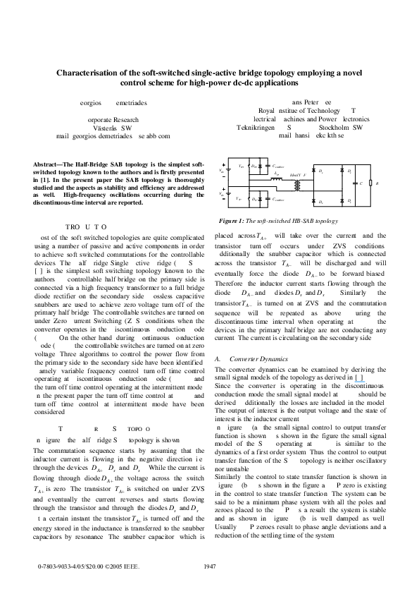 (PDF) Characterisation of the soft-switched single-active bridge ...